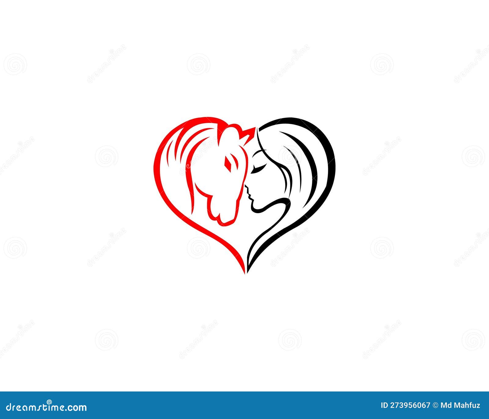 Human Love and Horse Love Logo Icon Design Stock Vector - Illustration ...