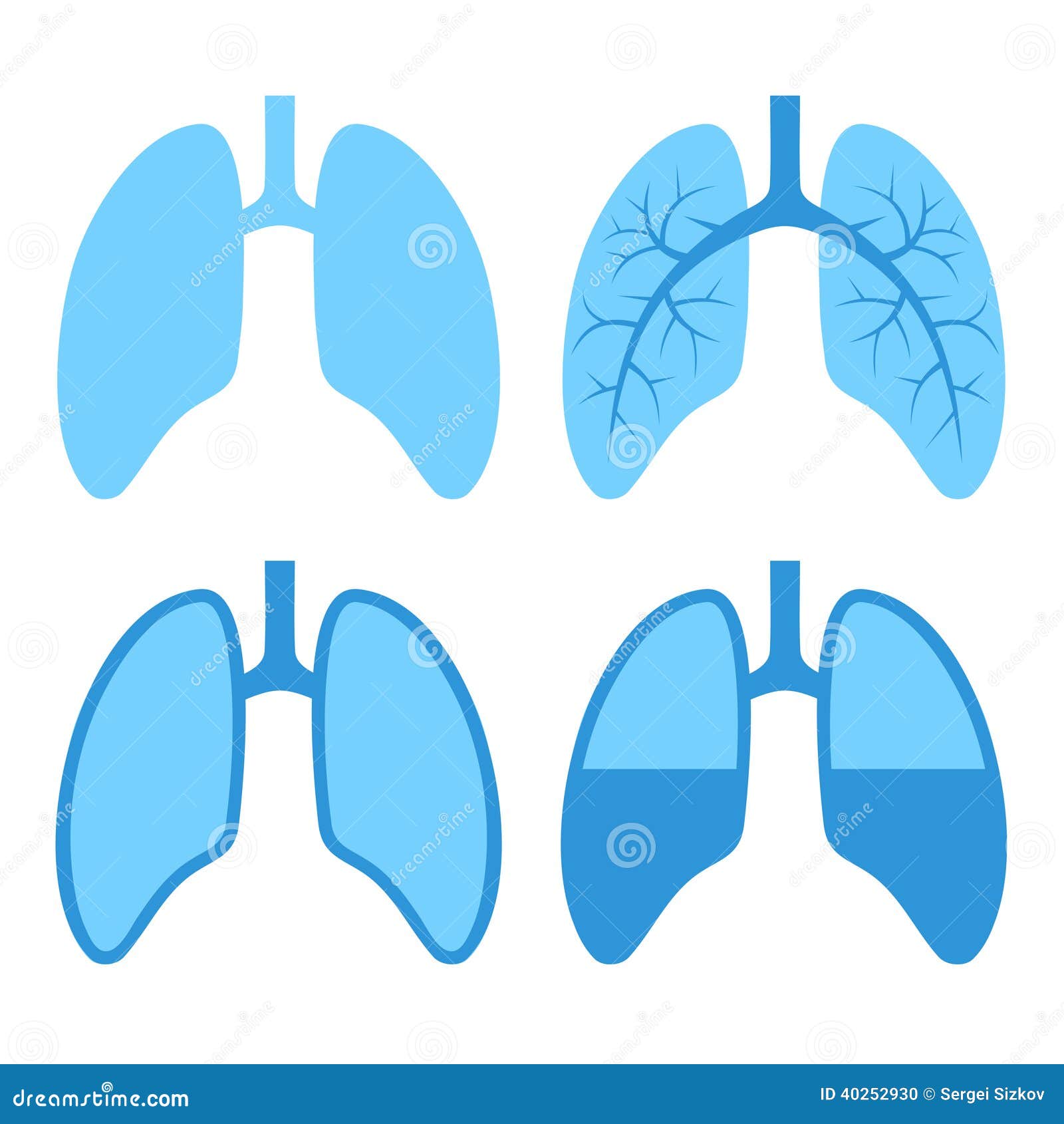 Human Lung Icons Set stock vector. Illustration of lung - 40252930
