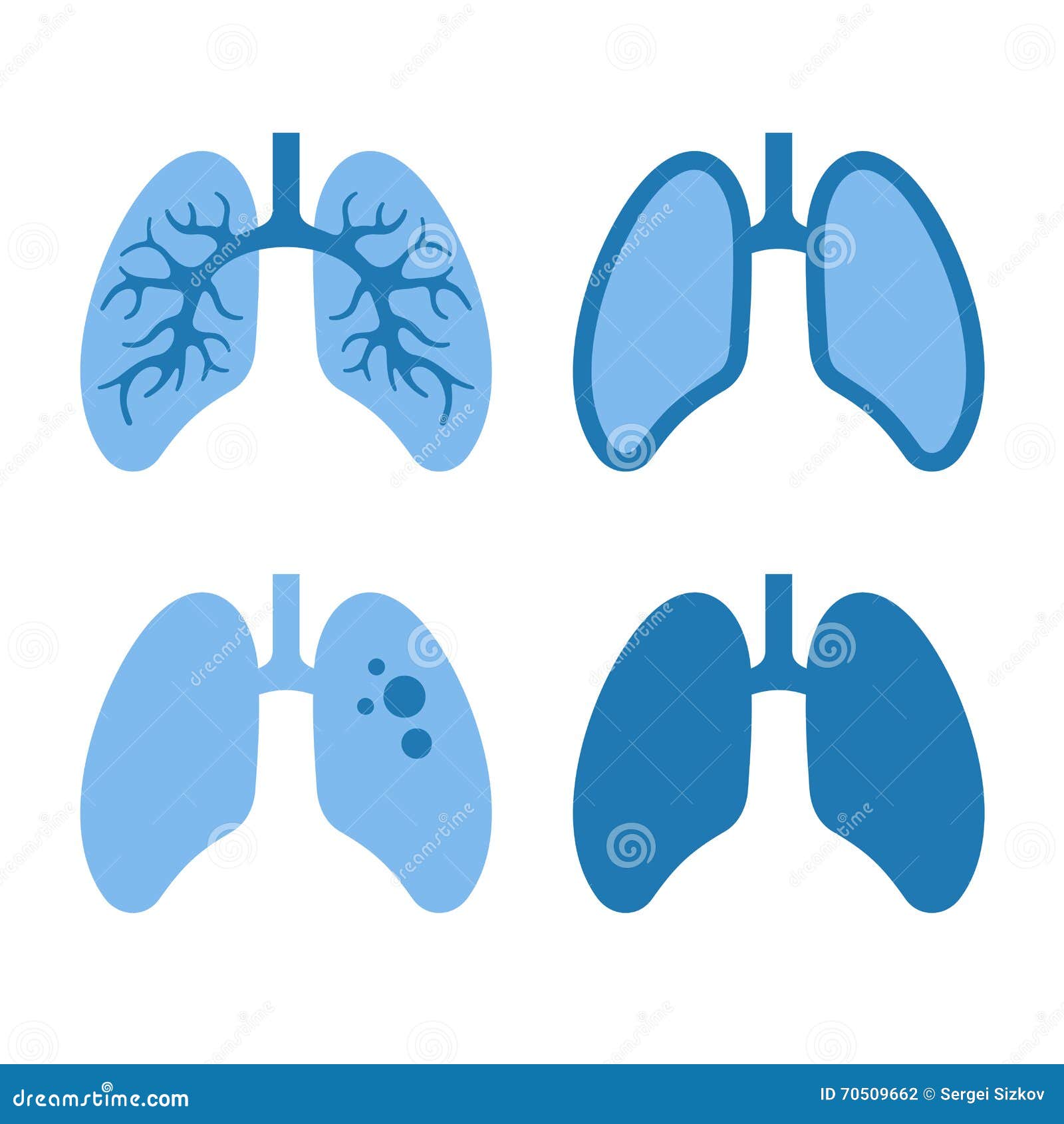 Human Lung Icons Set stock vector. Illustration of health - 70509662