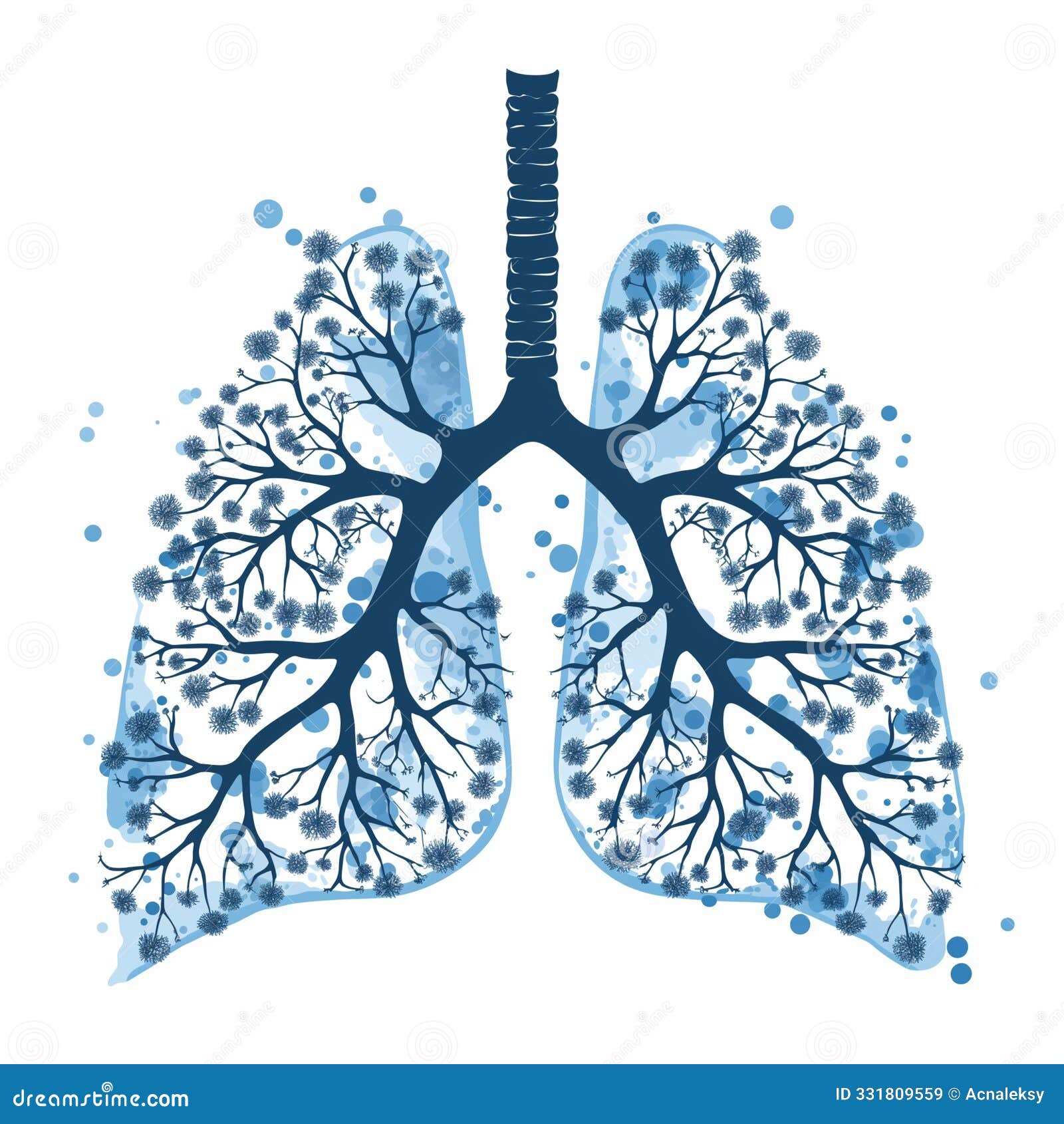 Human Lung Shape with Virus Inside on Bright White Background ...