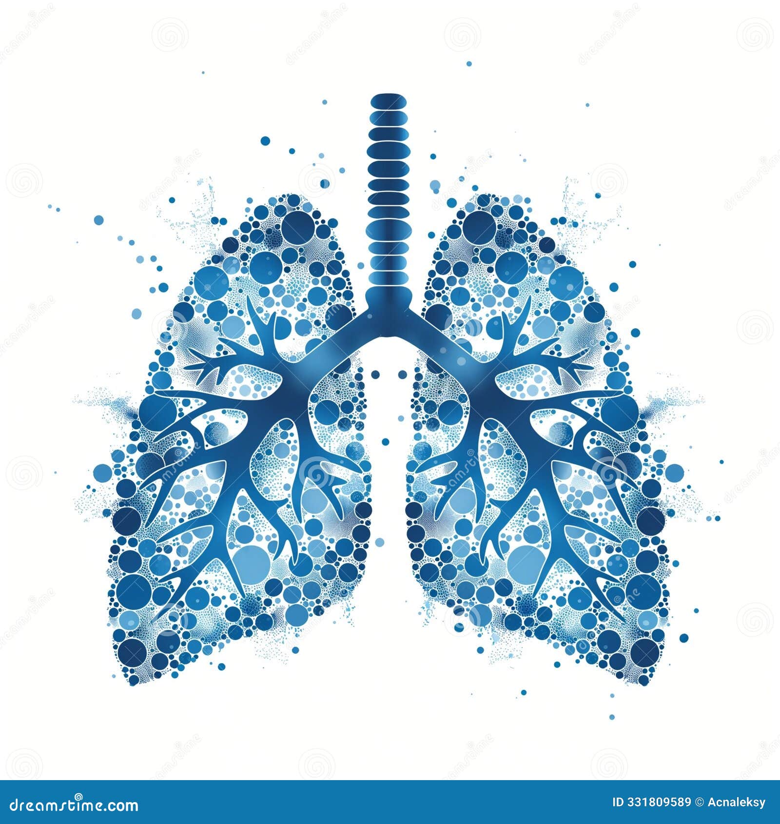 Human Lung Shape with Virus Inside on Bright White Background ...