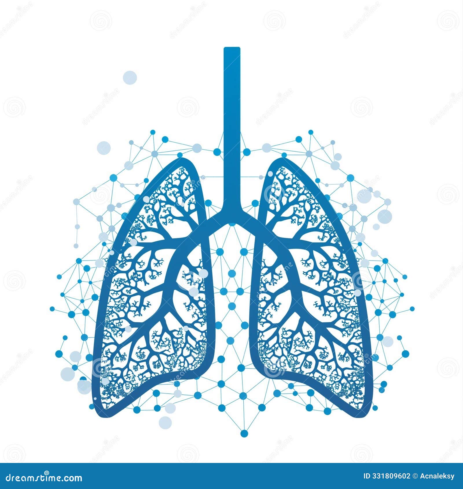 Human Lung Shape with Virus Inside on Bright White Background ...