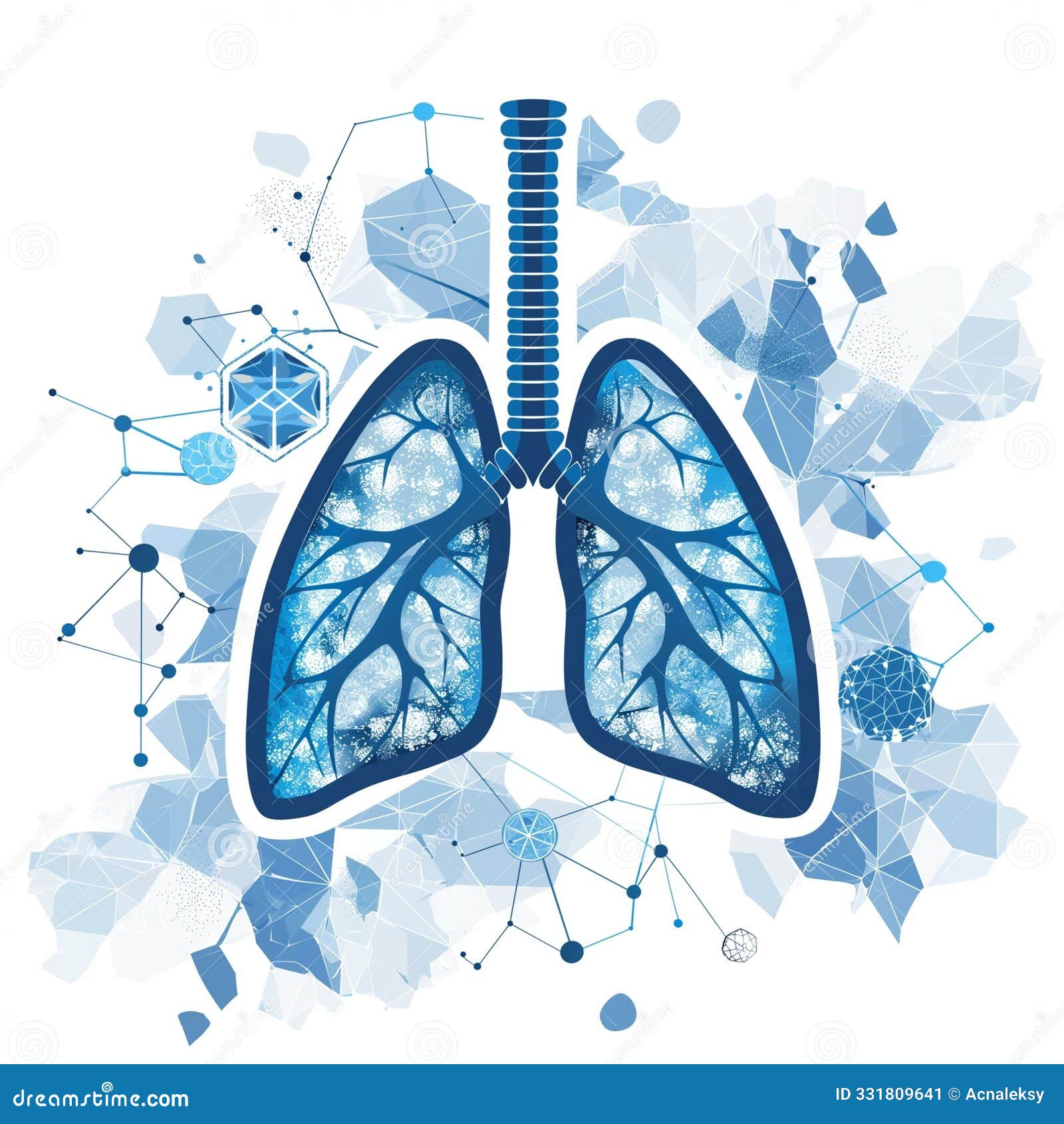 Human Lung Shape with Virus Inside on Bright White Background ...