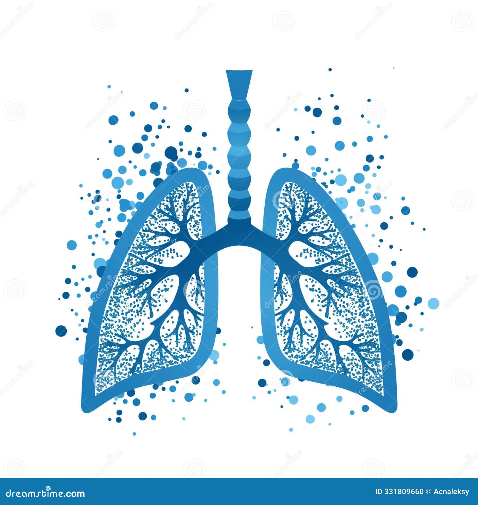 Human Lung Shape with Virus Inside on Bright White Background ...