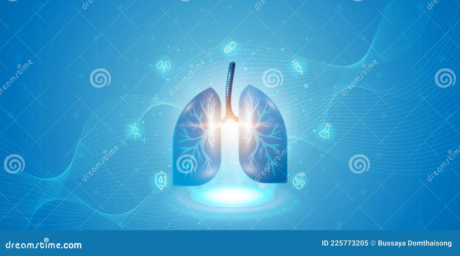 Human Lung and Treatment with Technology Innovation. Stock Vector ...
