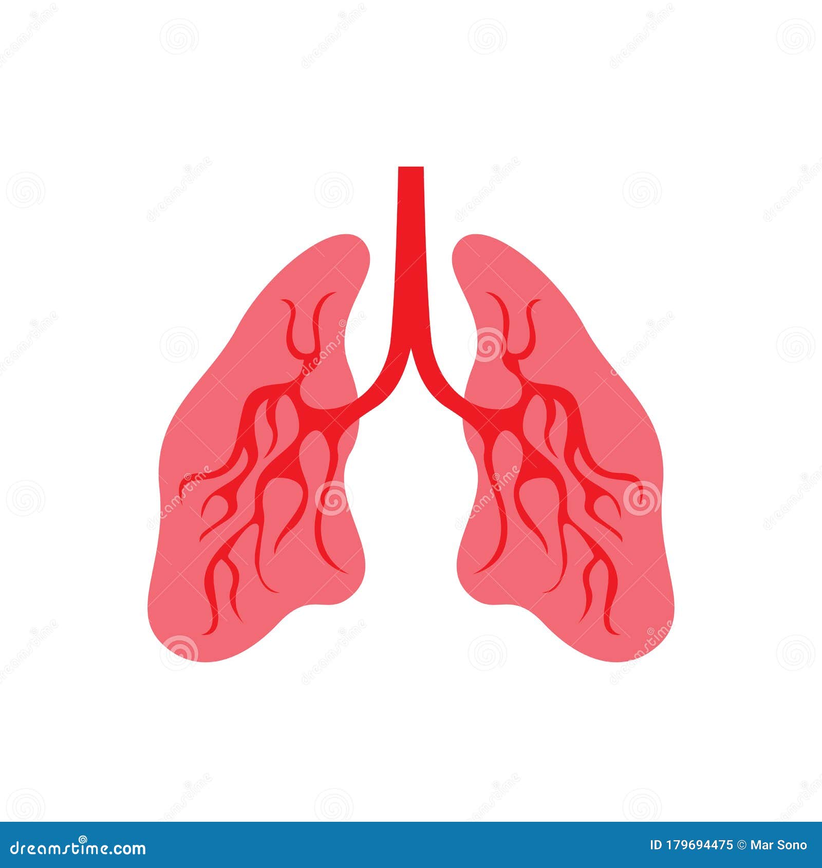 Human Lung Vector Image Template Icon Stock Vector - Illustration of ...