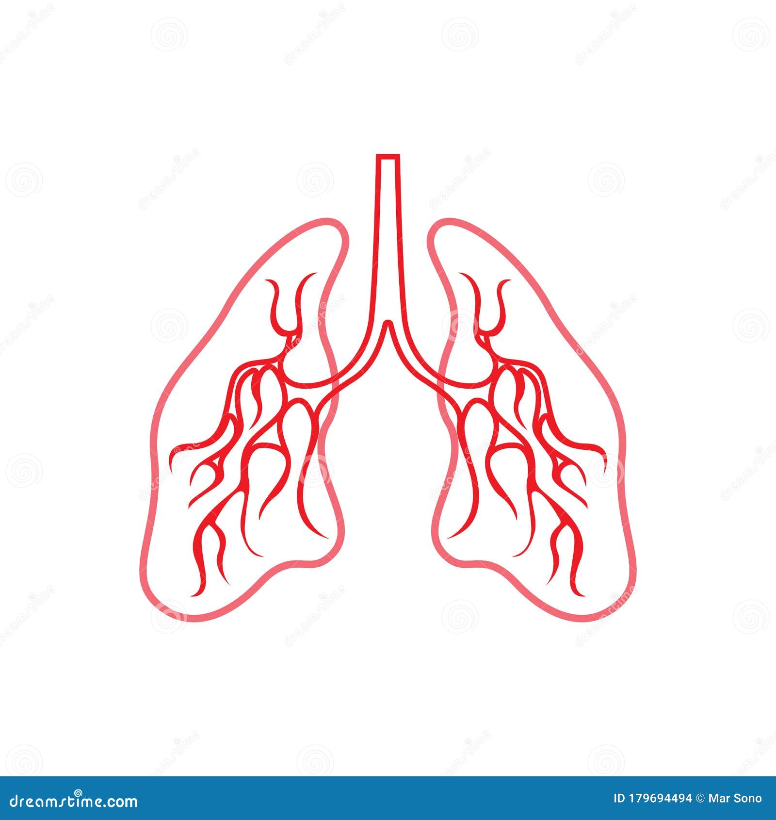 Human Lung Vector Image Template Icon Stock Vector - Illustration of ...