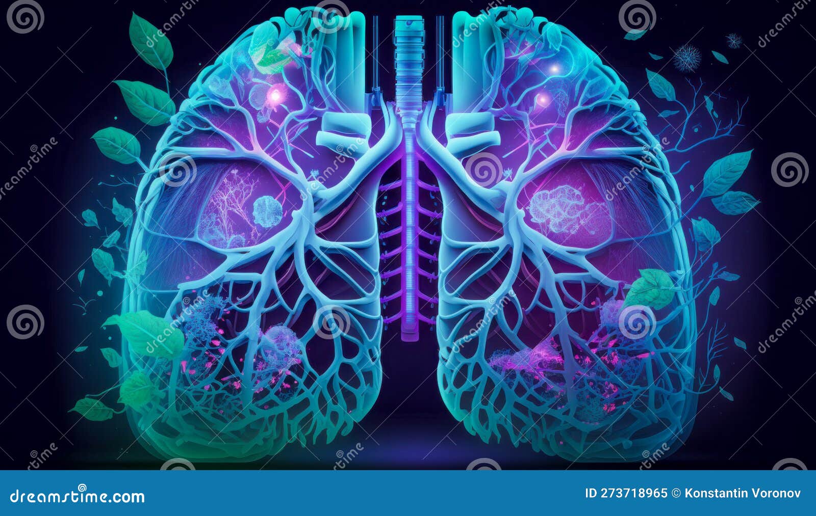 Human Lungs. Digital Cyberspace with Futuristic Security Technology ...