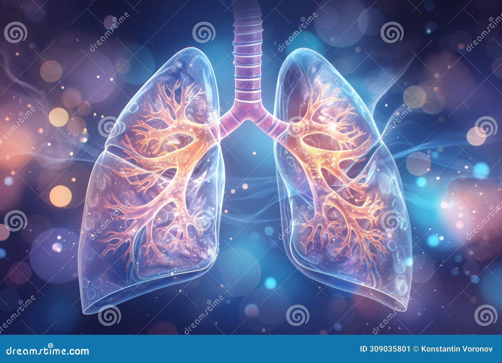 Human Lungs with Respiratory Anatomy. Stock Illustration - Illustration ...