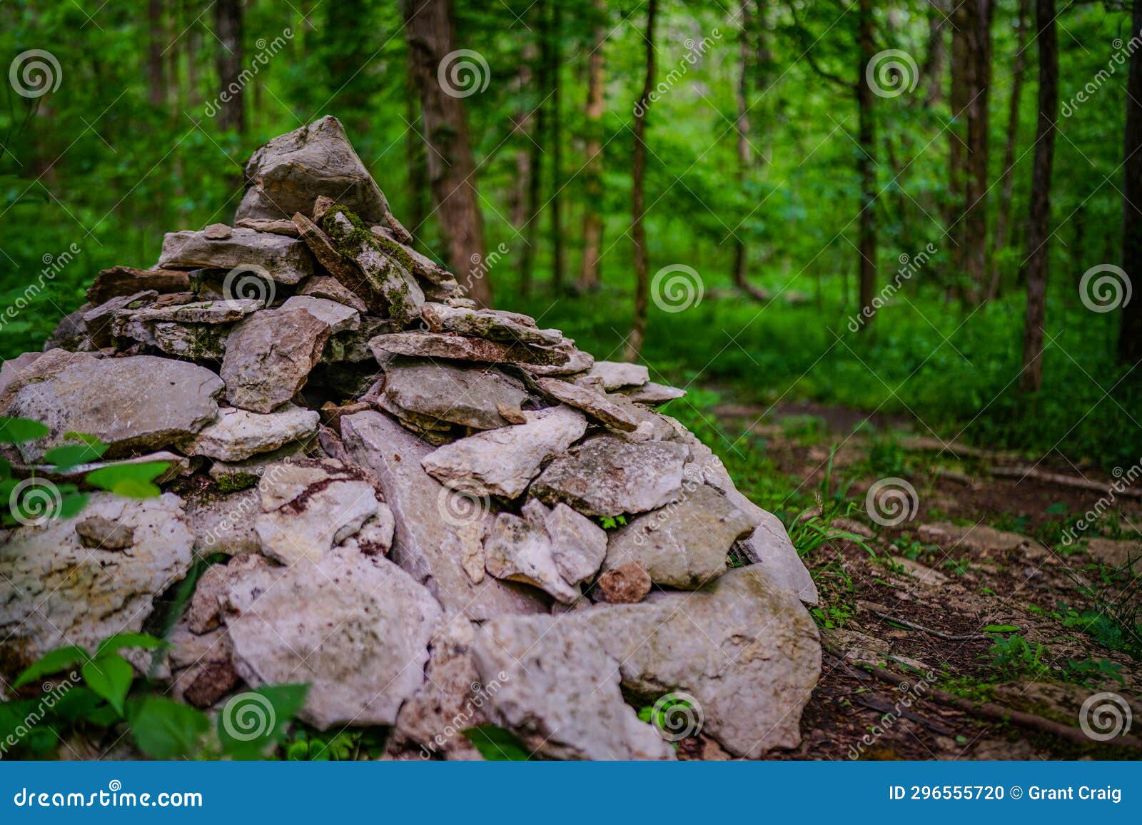 Human Made Artifact, Stack of Rocks Deep in the Forest Stock Photo ...