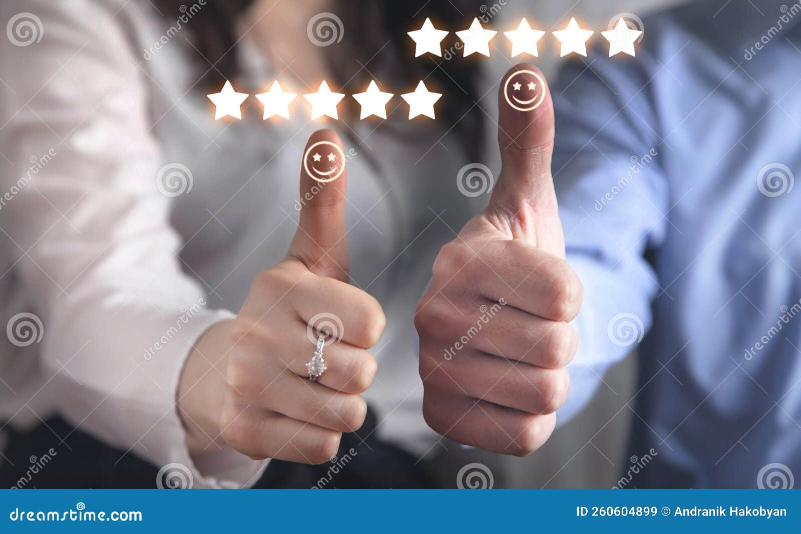 Human Making Thumb Up with a Happy Smiley Face and Five Star Stock ...
