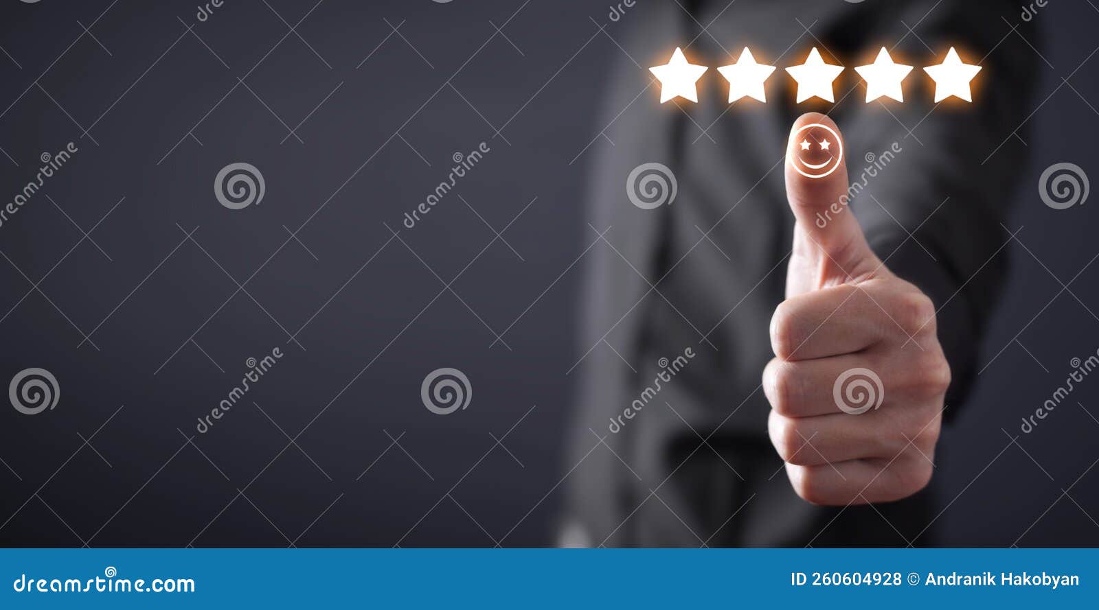 Human Making Thumb Up with a Happy Smiley Face and Five Star Stock ...