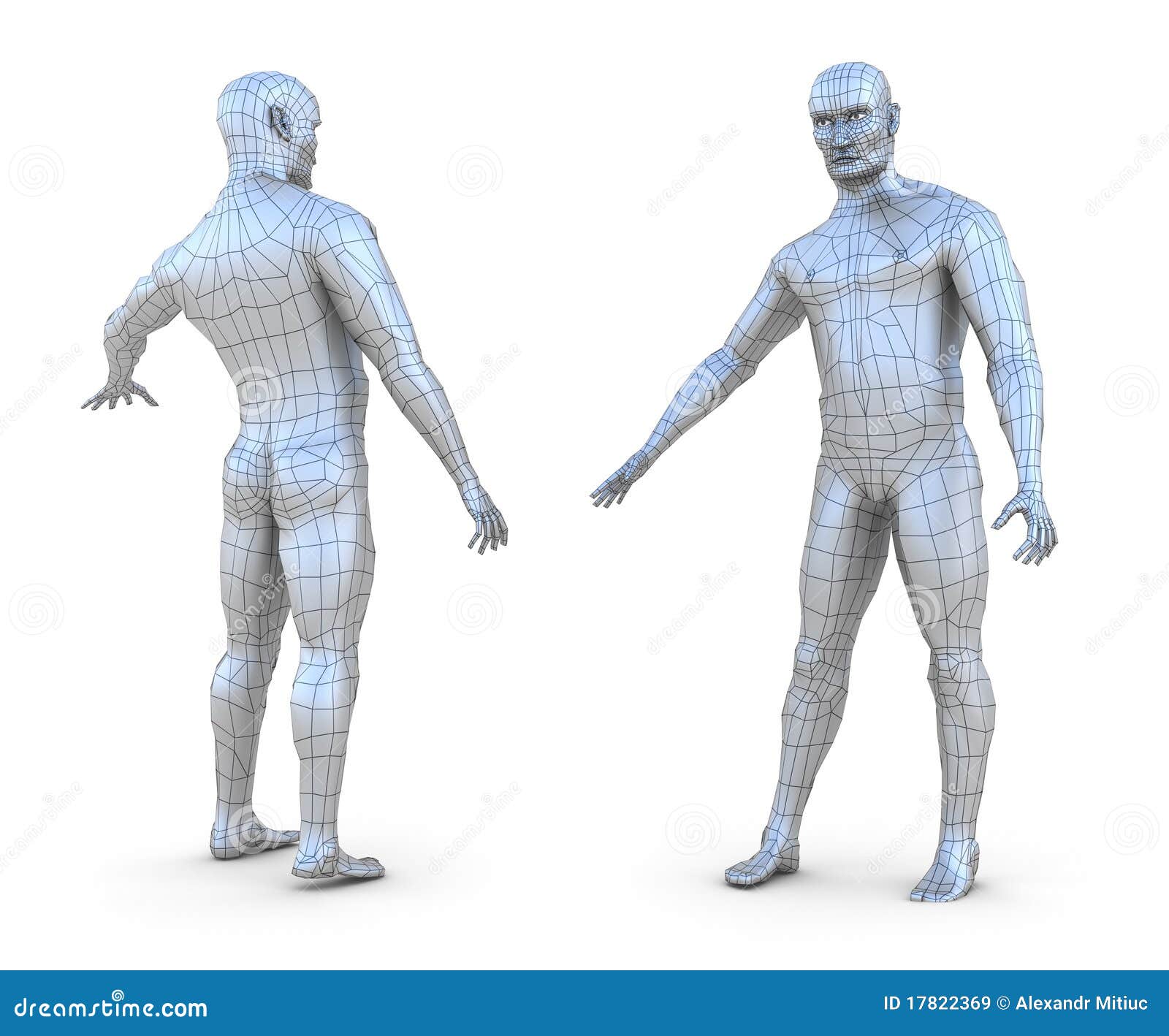 Human male 3d mesh model stock illustration. Illustration of modeling ...