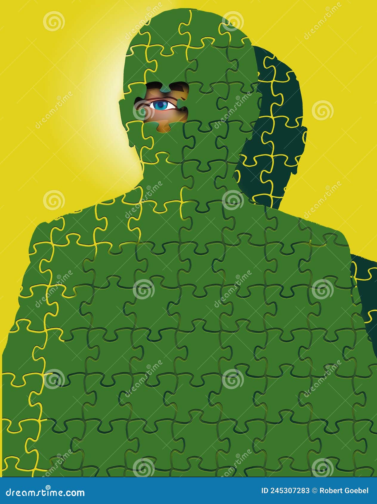 Human Eye Peering Through Glasses, Surrounded By An Array Of Floating ...