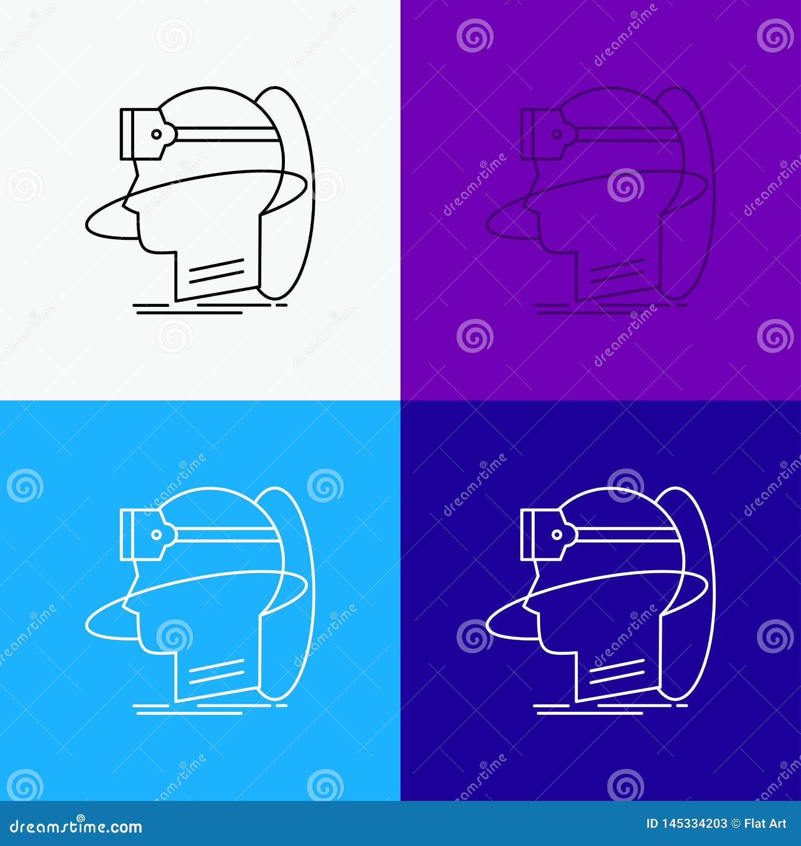 Human, Man, Reality, User, Virtual, Vr Icon Over Various Background ...