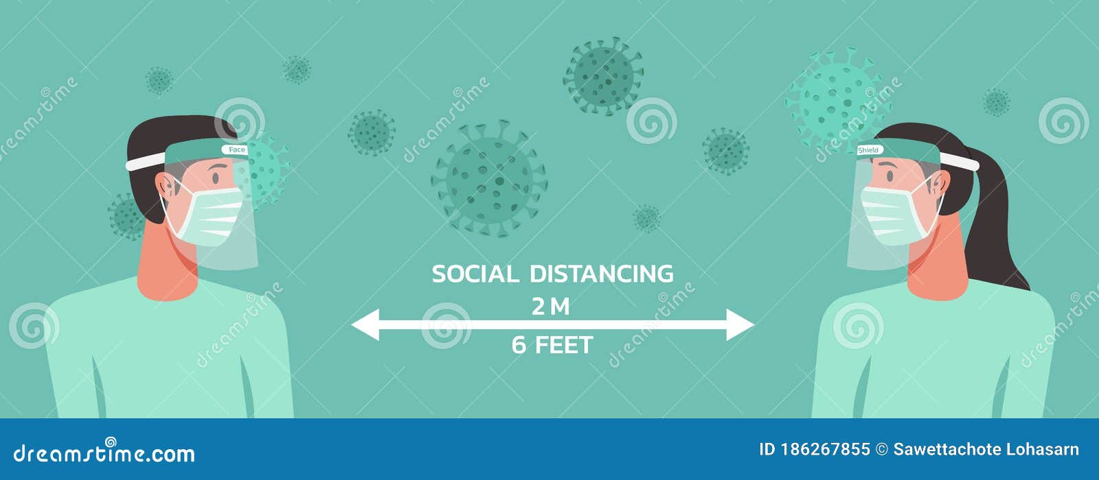 Maintain Social Distancing. Keep Safe Distance In Public. Social ...