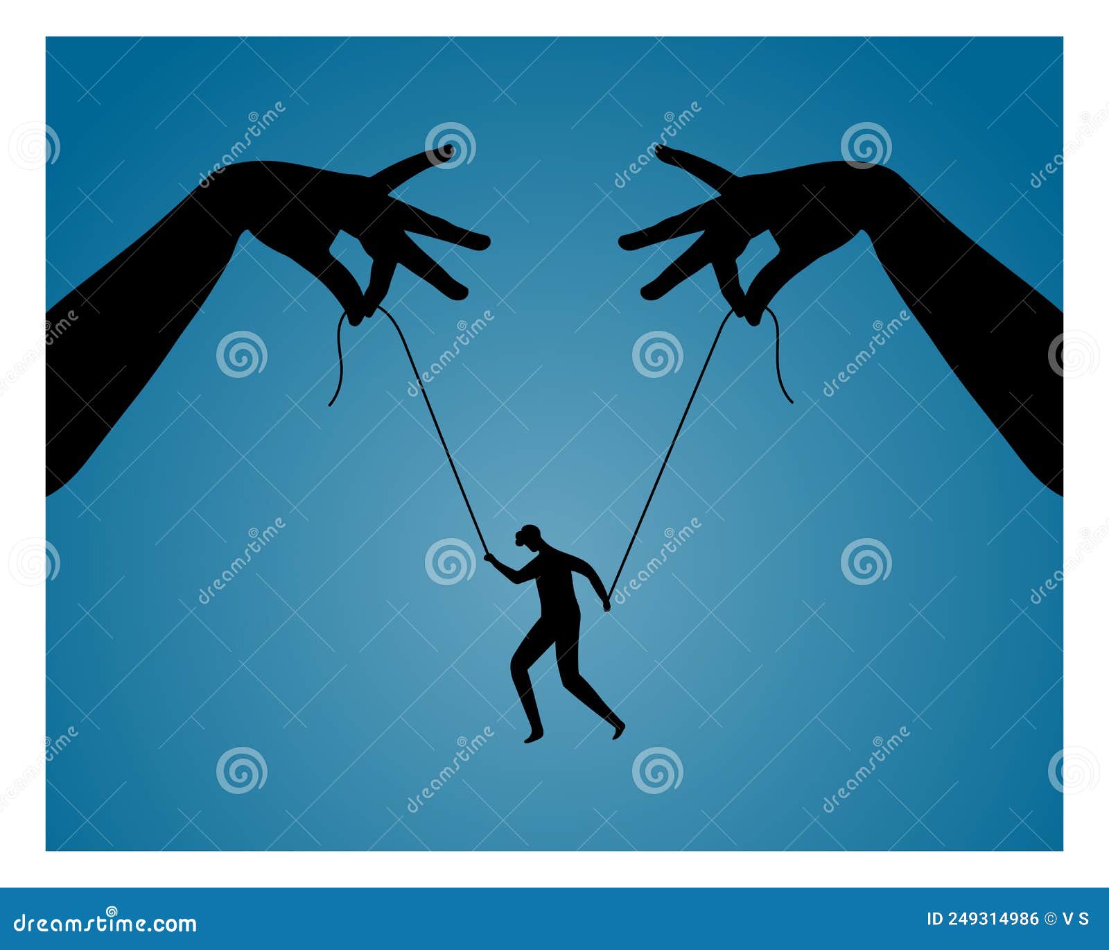 Human Manipulation Concept. Hands and a Man on Strings. the Concept of ...