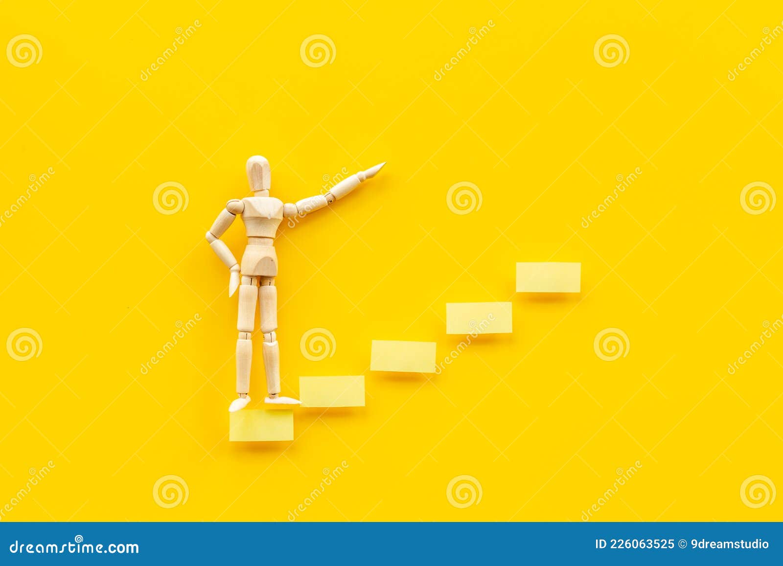 Human Mannequin Figure on Stairs. Developtment and Career Growth Stock ...
