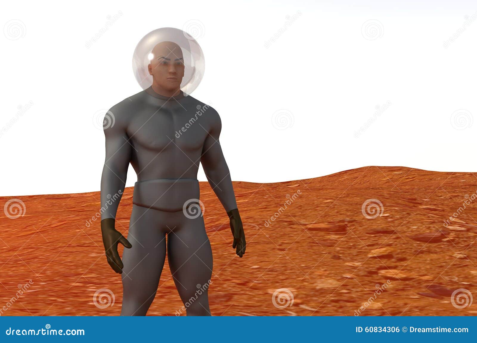Human on Mars Look for Water Stock Illustration - Illustration of ...