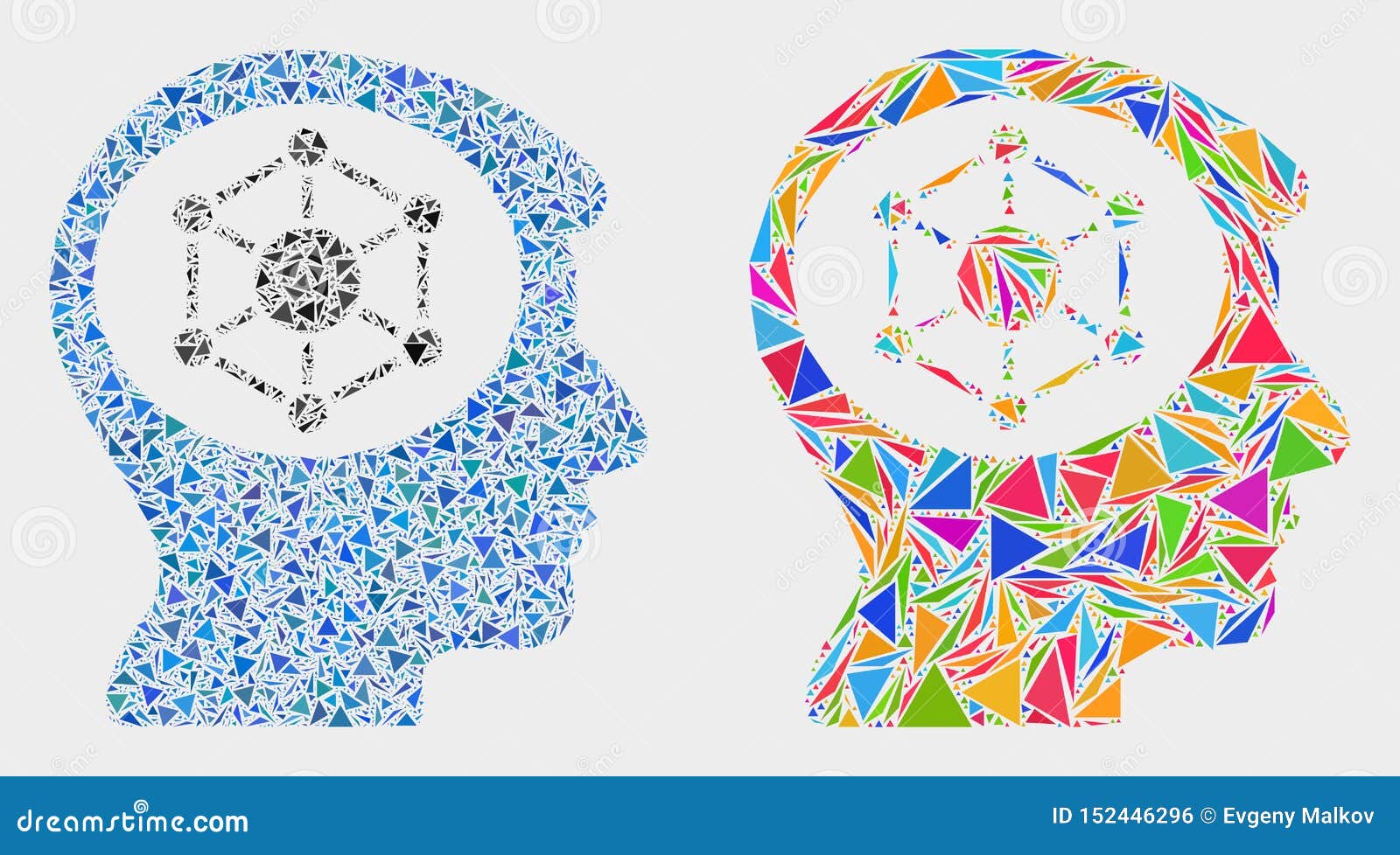 Vector Human Memory Mosaic Icon of Triangle Items Stock Vector ...