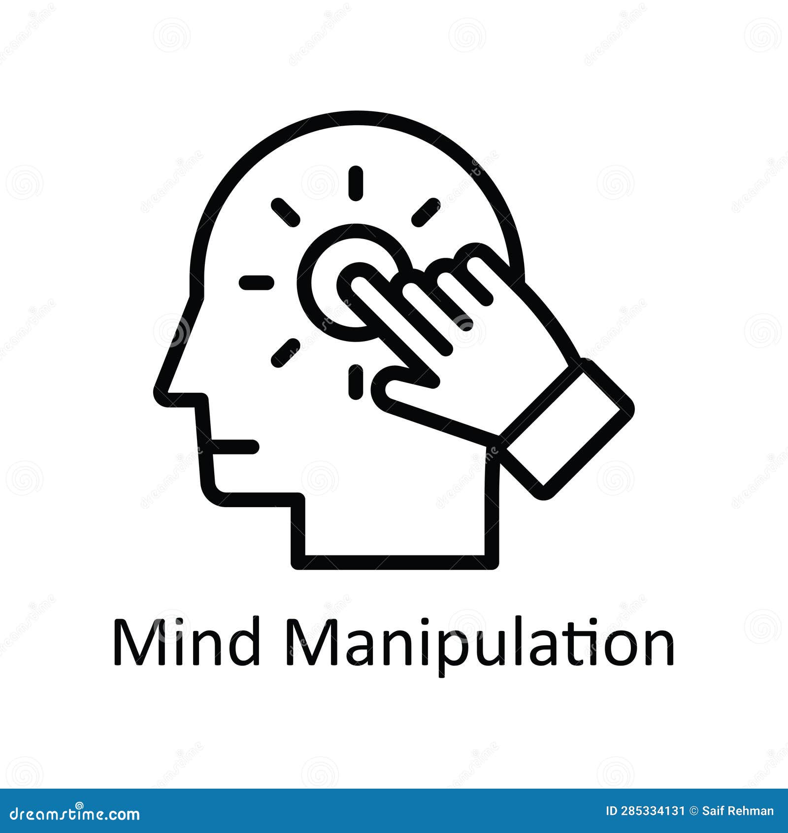 Mind Manipulation Vector Outline Icon Design Illustration. Human ...