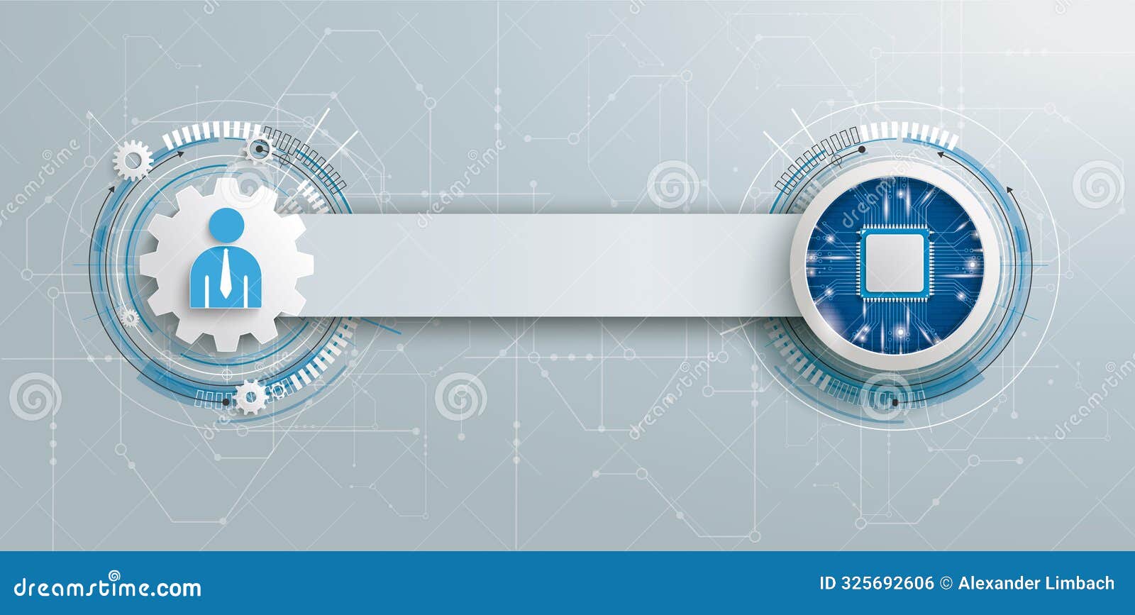 Human Microchip Teamwork Circuit Board Banner Stock Illustration ...