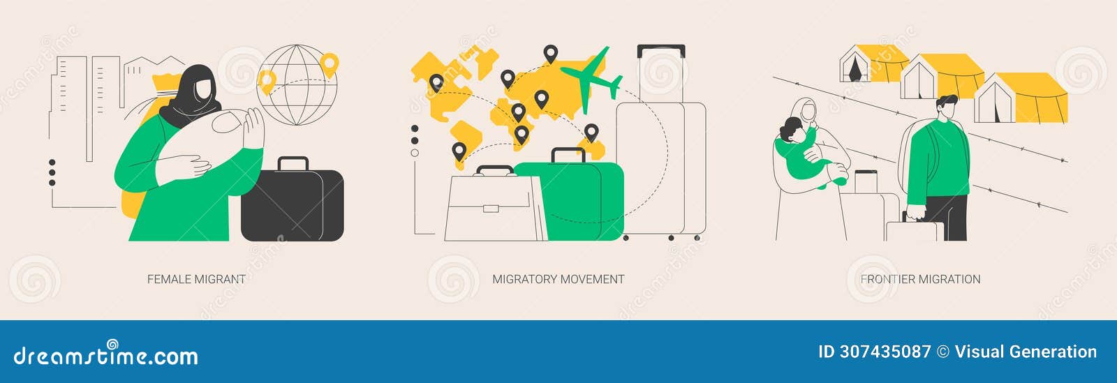 Human Migration Abstract Concept Vector Illustrations. Stock Vector ...