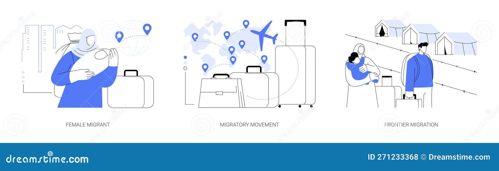 Frontier Migration Abstract Concept Vector Illustration ... Frontier Migration Abstract Concept Vector Illustration ...