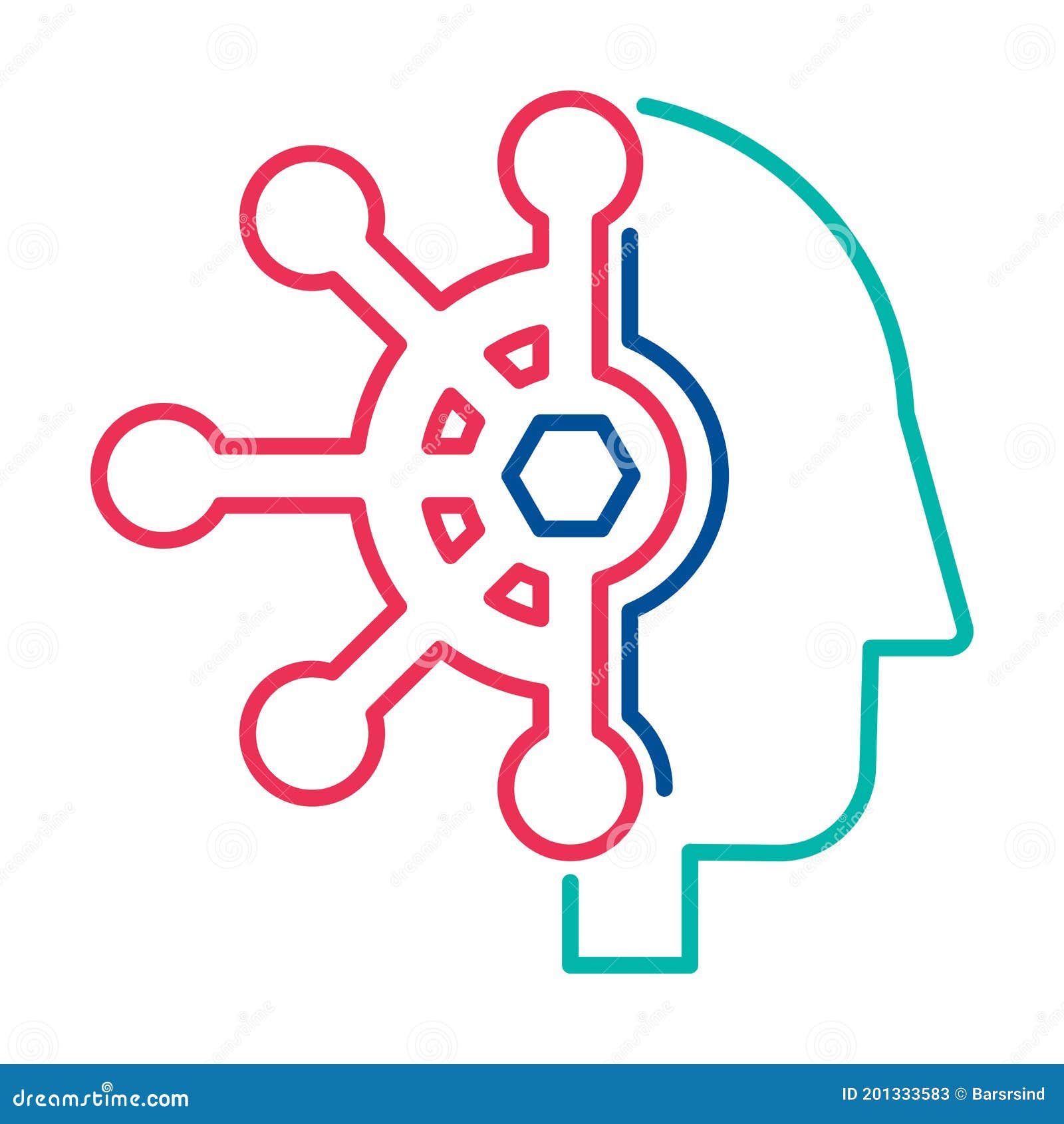 Human Mind Control Linear Vector Icon Isolated on White Stock Vector ...