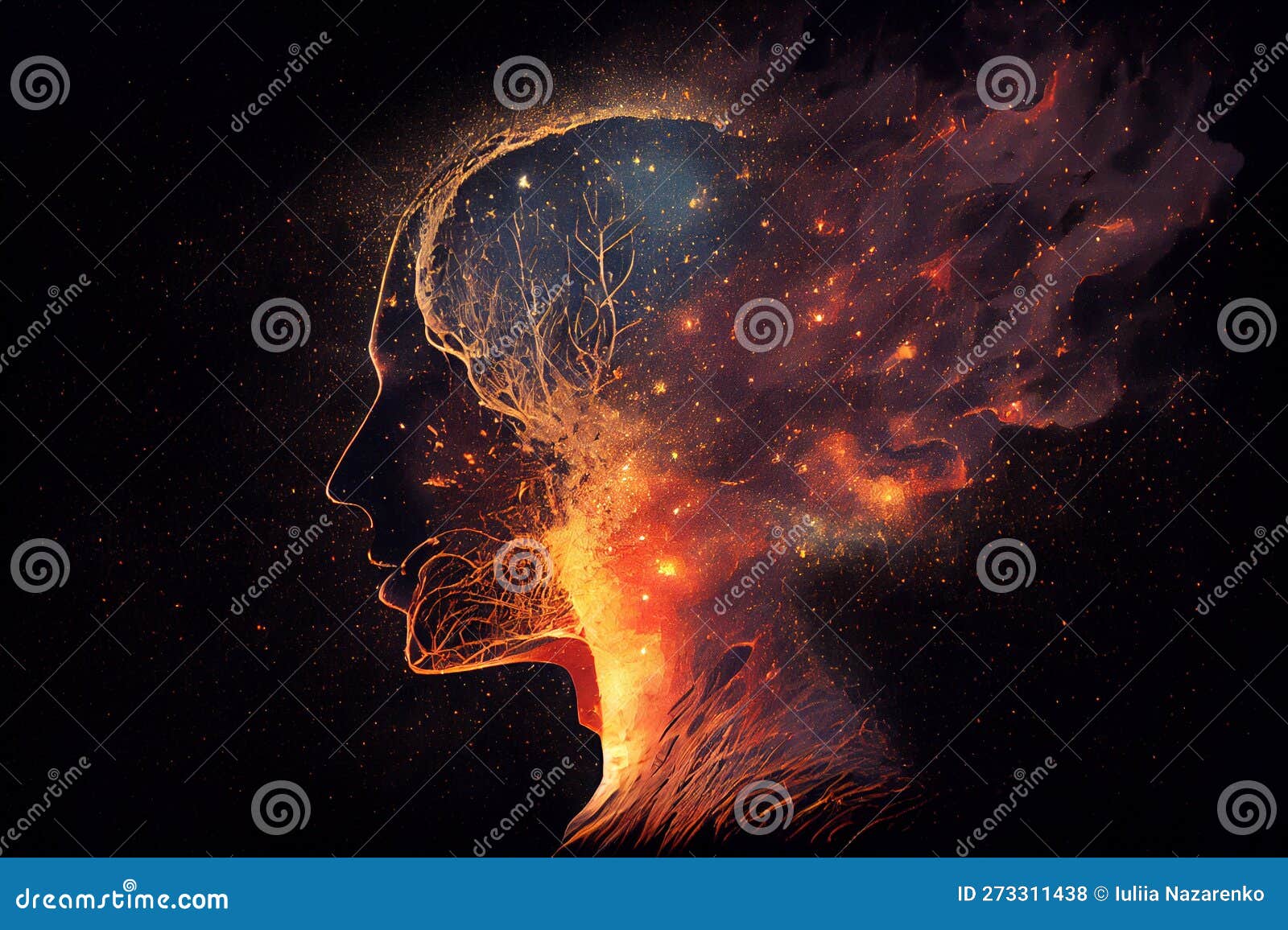 The Human Mind on Fire. AI Generated Stock Photo - Image of intellect ...
