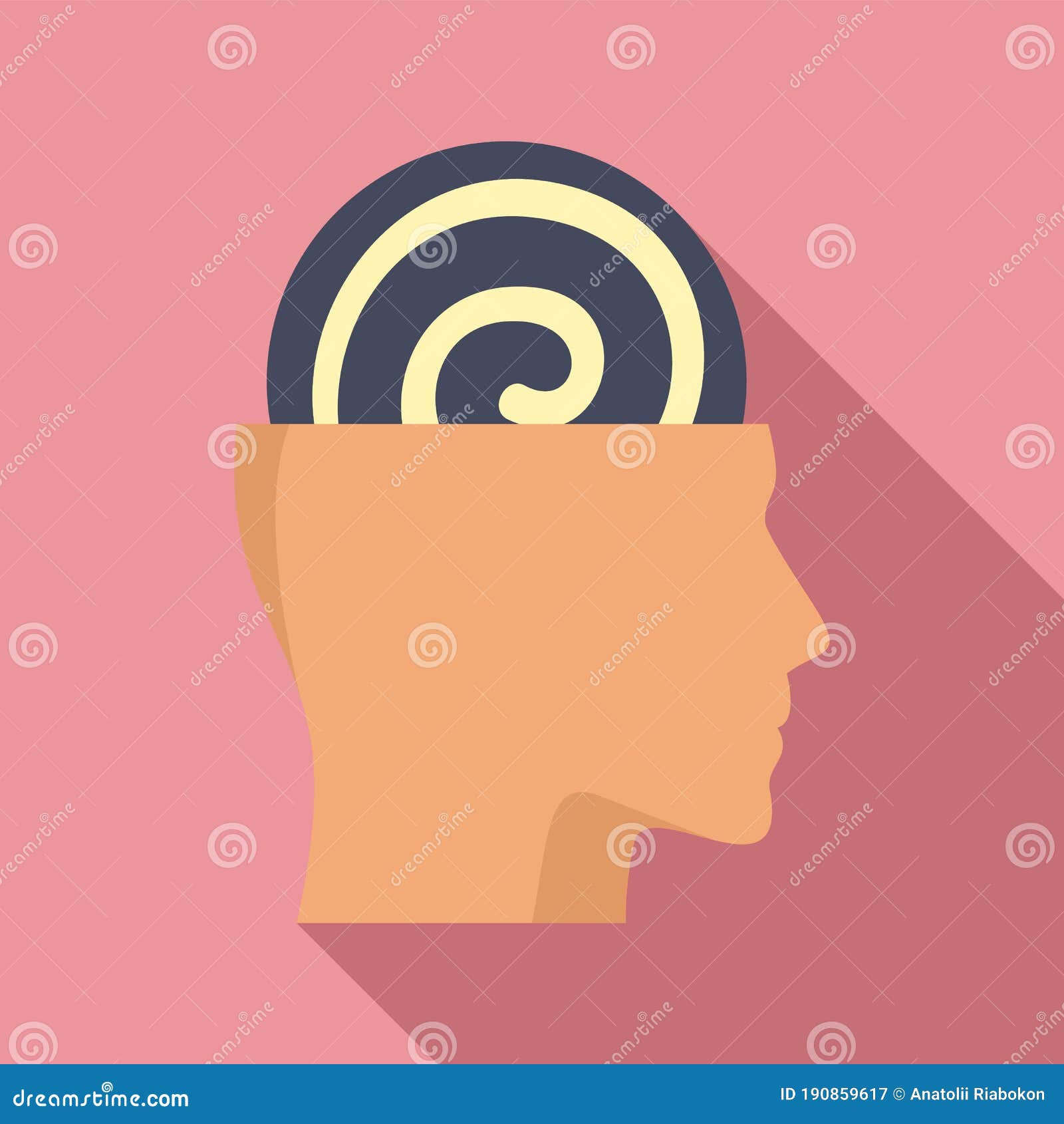 Human Mind Hypnosis Icon, Flat Style Stock Vector - Illustration of ...