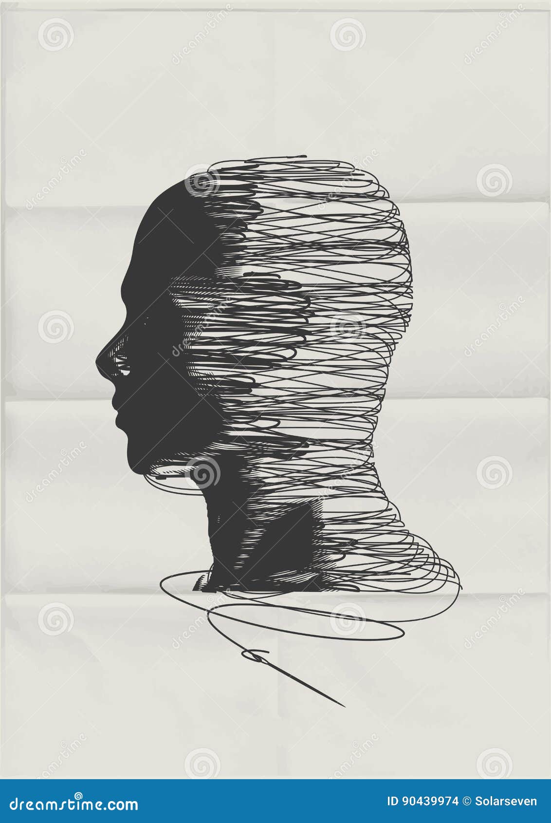 The Human Mind stock vector. Illustration of anxiety - 90439974