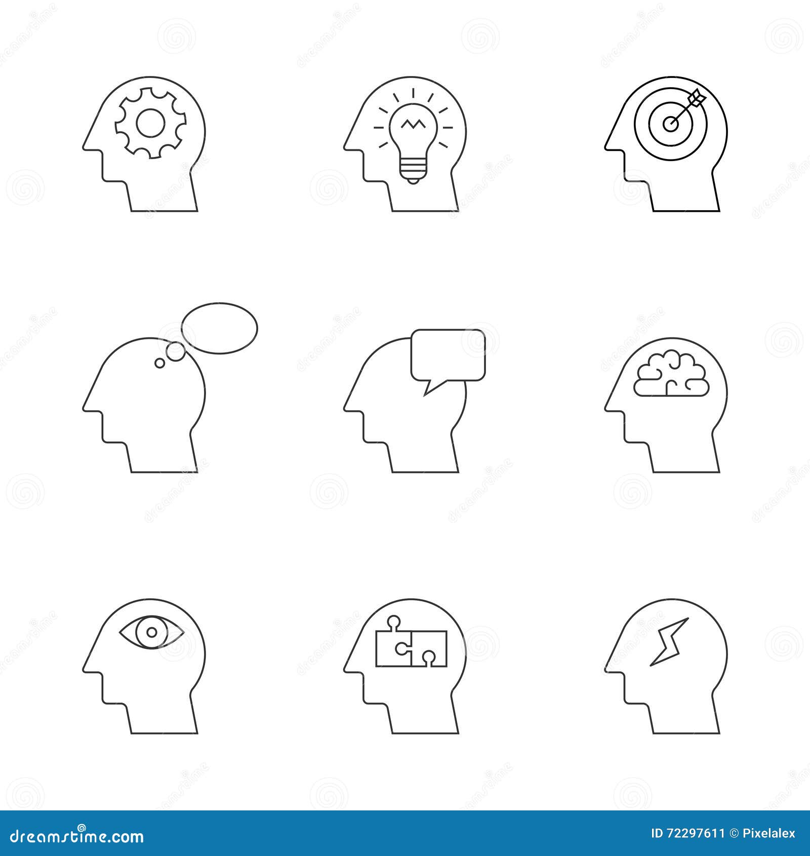 Human Mind, Thinking Process Stock Vector - Illustration of personal ...