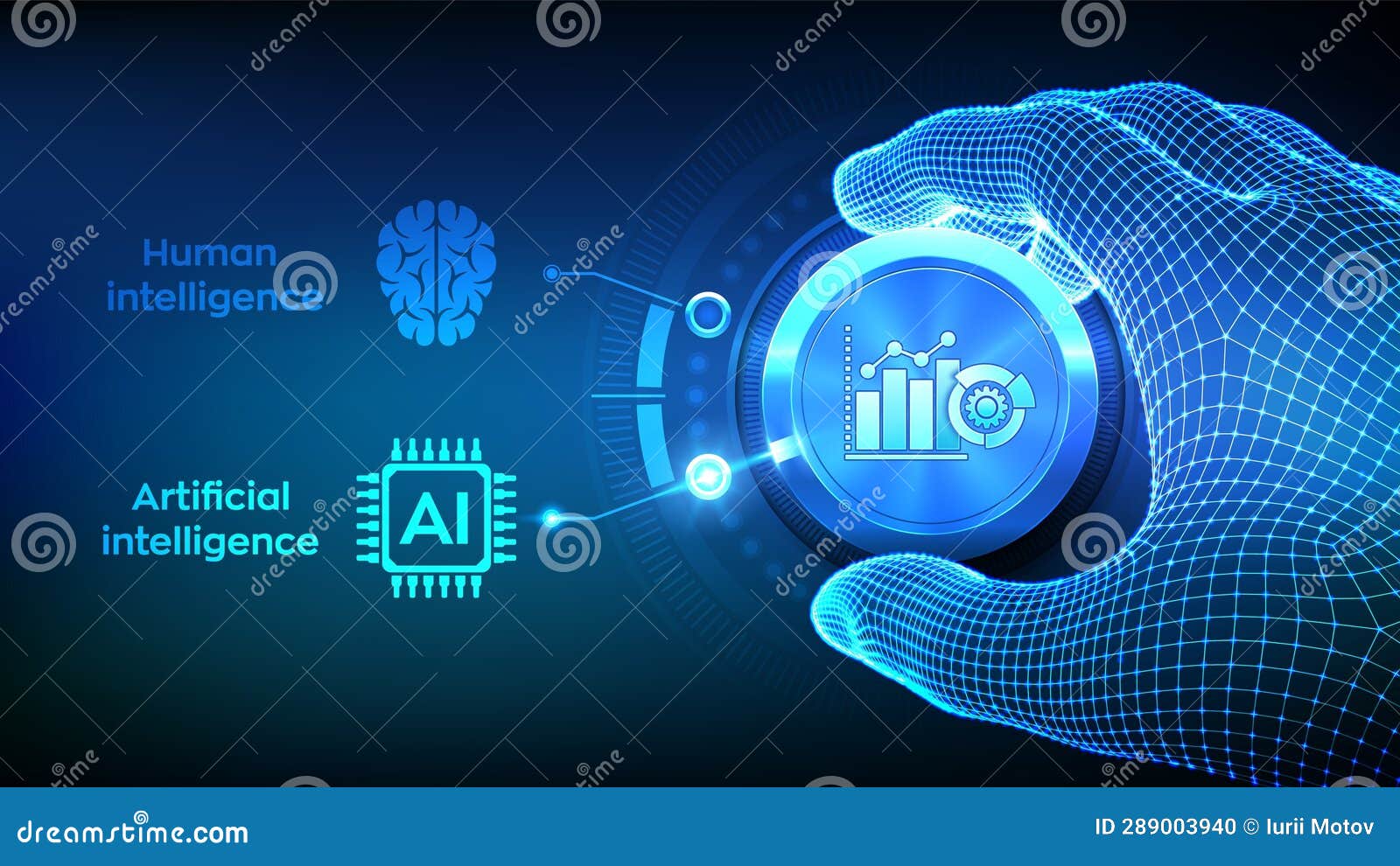 Human Mind Vs Artificial Intelligence Digital Mind. Human or AI Choice ...