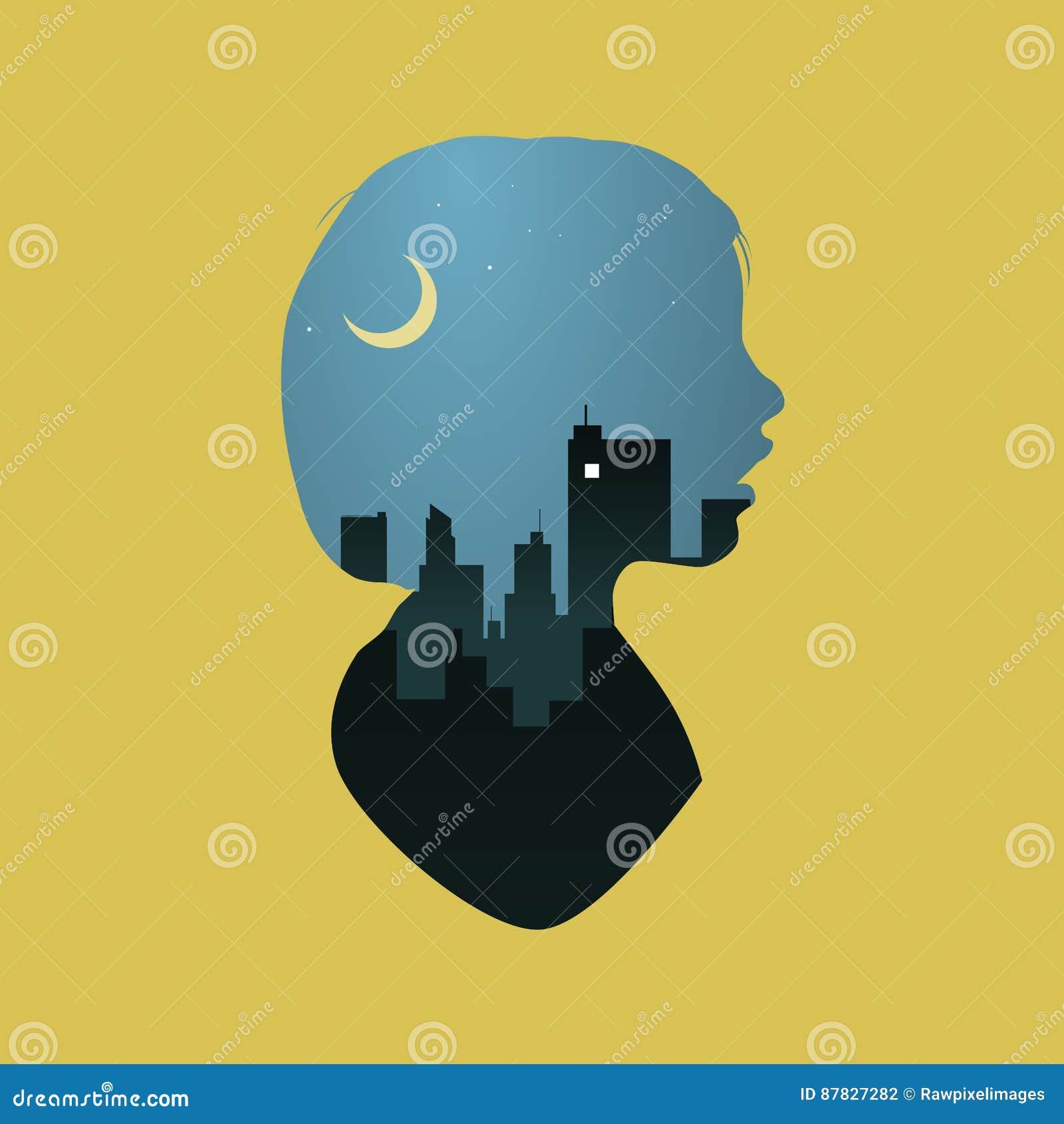 Human Mindset Thinking Aspiration Imagination Concept Stock Vector ...