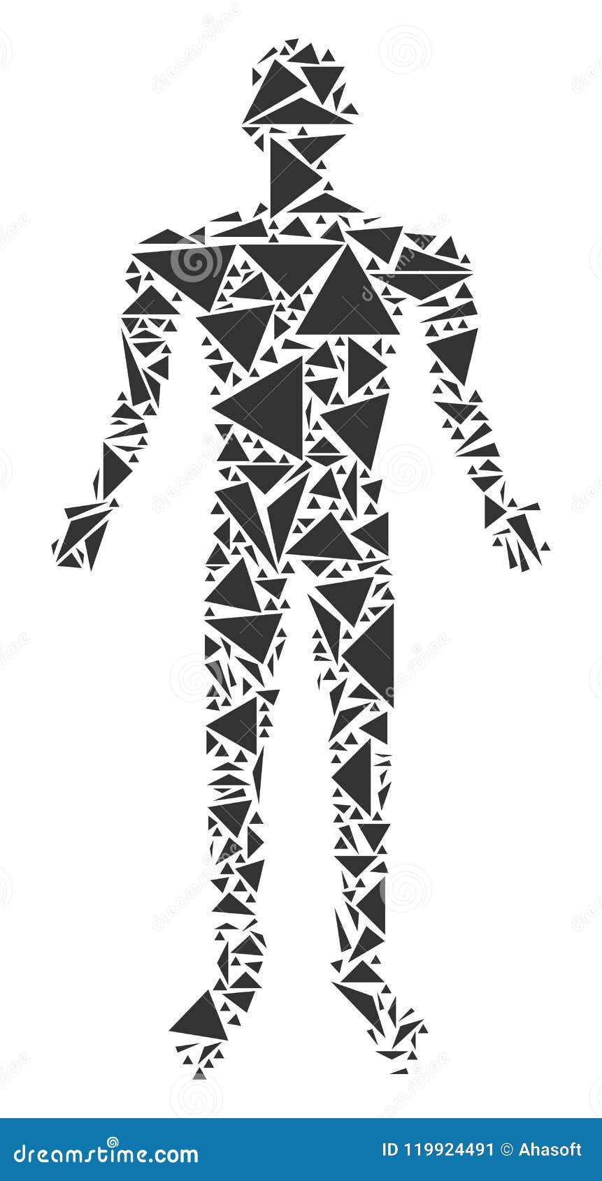 Human Mosaic of Triangles stock vector. Illustration of flat - 119924491