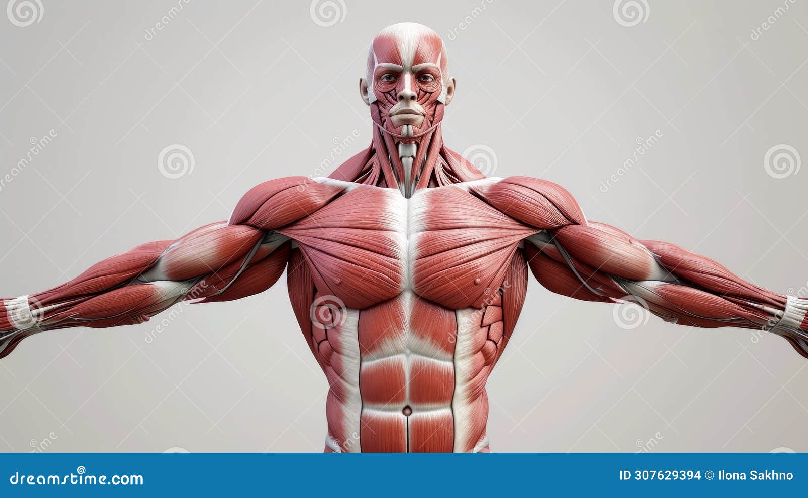Human Muscle Anatomy on a White Background Stock Illustration ...