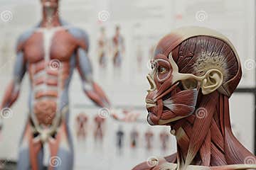 Human Muscle System Chart in Background Stock Illustration ...