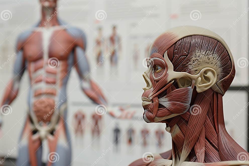 Human Muscle System Chart in Background Stock Illustration ...