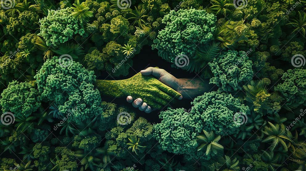 Human and Nature Collaboration Concept Represented by an Environmental ...