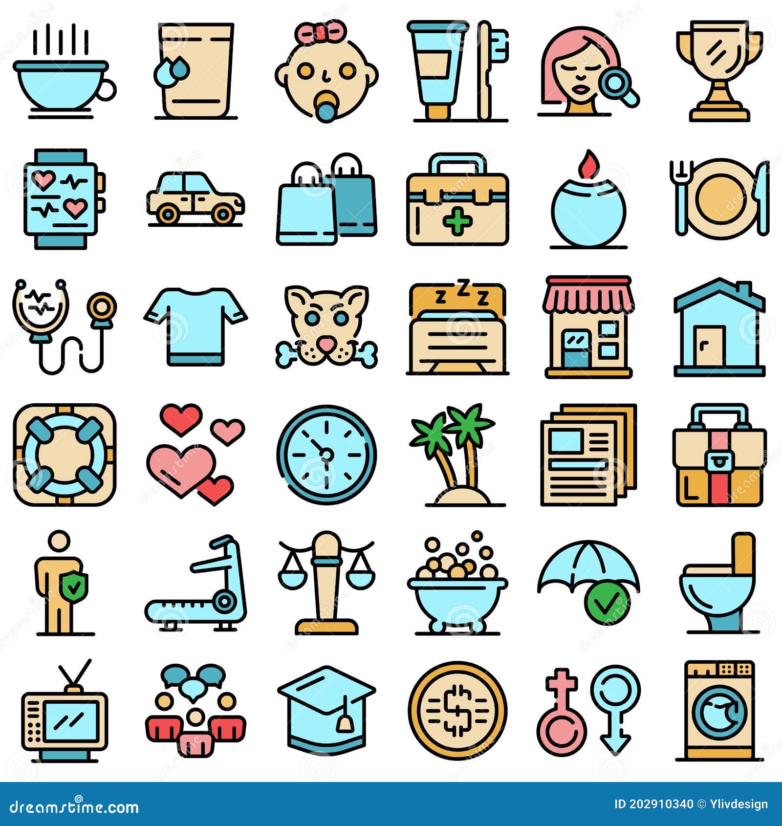 Human Needs Icons Set Vector Flat Stock Vector - Illustration of ...