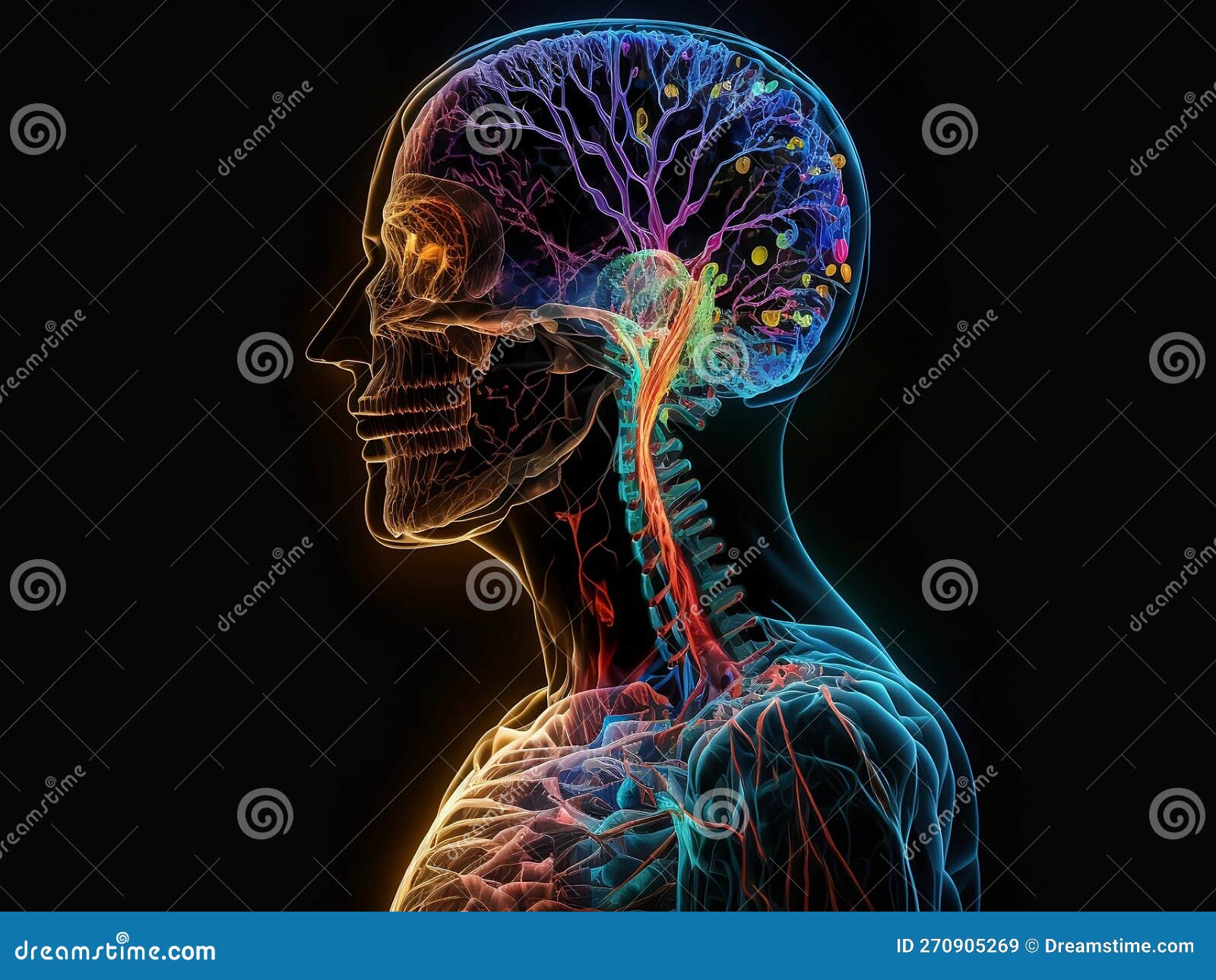 Human Nerve System Concept Illustration AI Generative Stock ...
