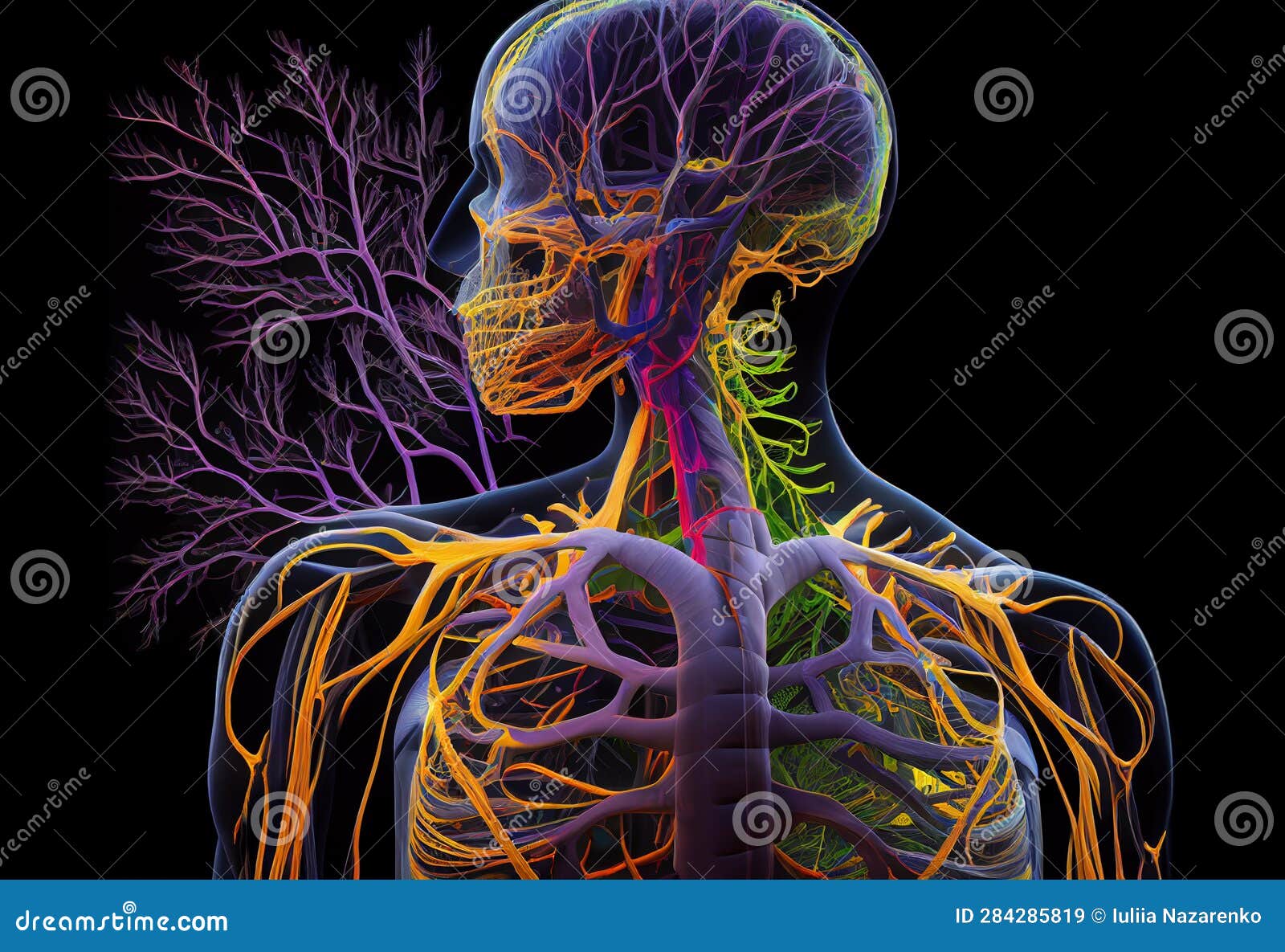 Human Nervous System. AI Generated Stock Image - Image of dendrites ...