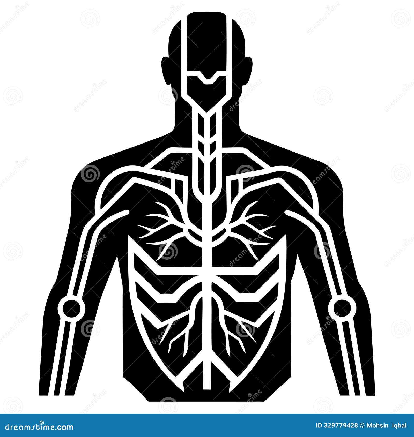 Human Nervous System Line Icon Vector Stock Illustration - Illustration ...