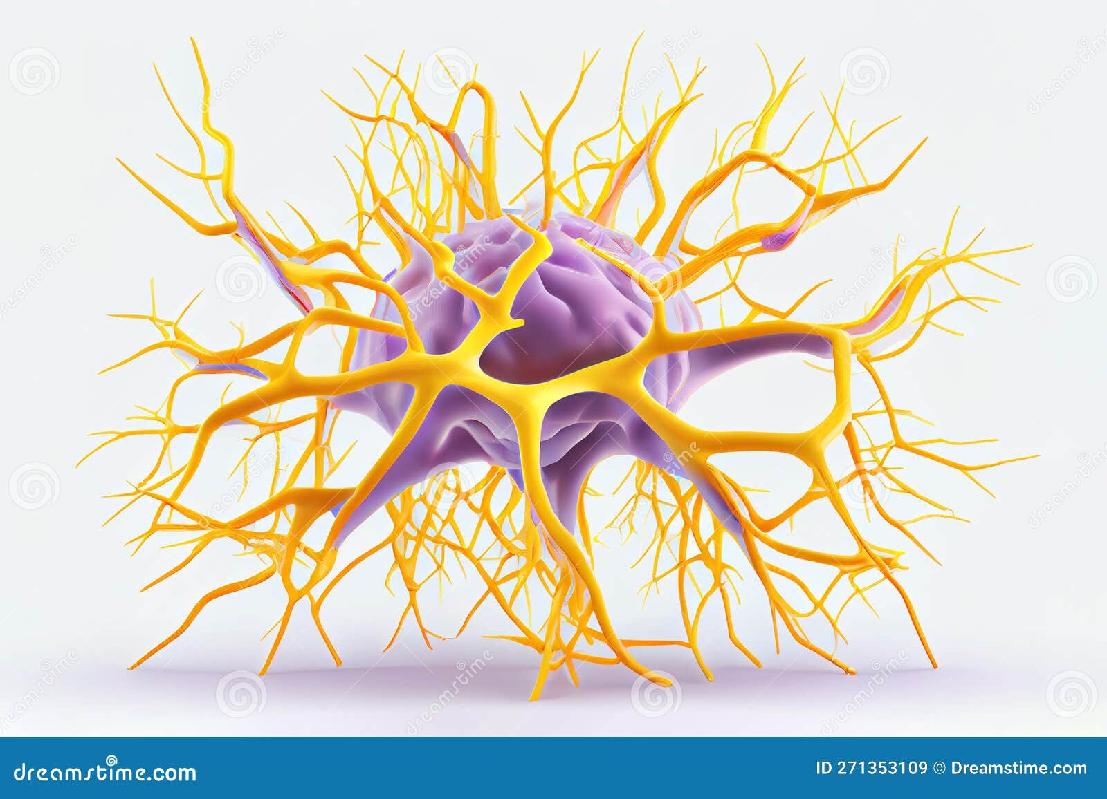 Human Nervous System. Neurons Cells Close Up 3d Render On White ... Human Nervous System. Neurons Cells Close Up 3d Render On White ...