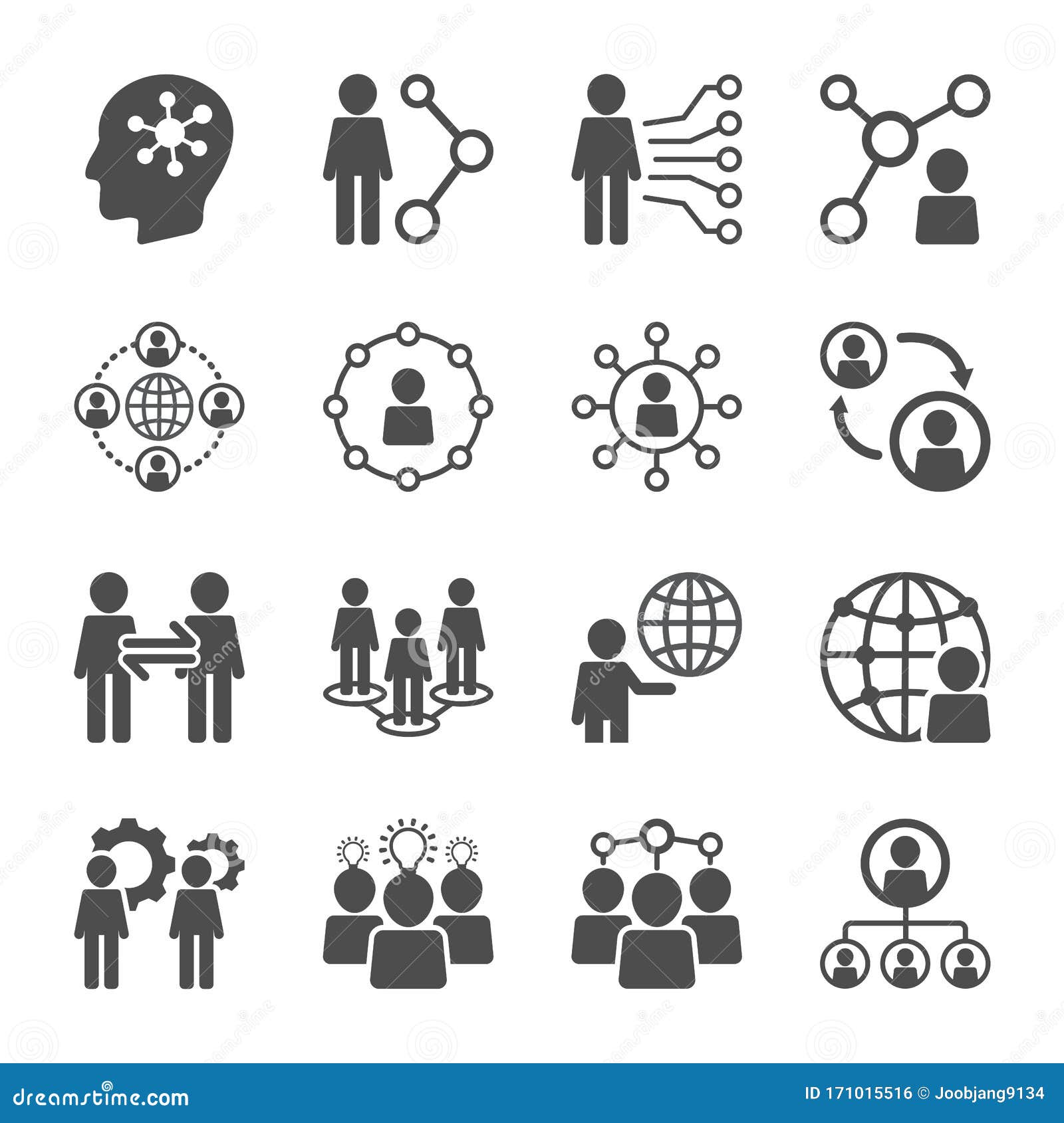 Business People Human Social Network Icon Set Stock Vector ...
