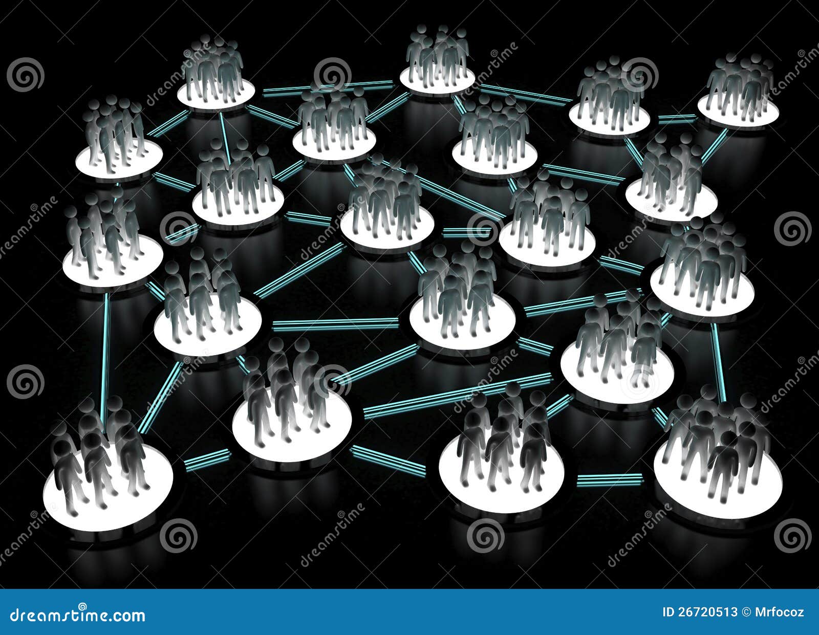 Human Network Connection on Black Surface Stock Illustration ...