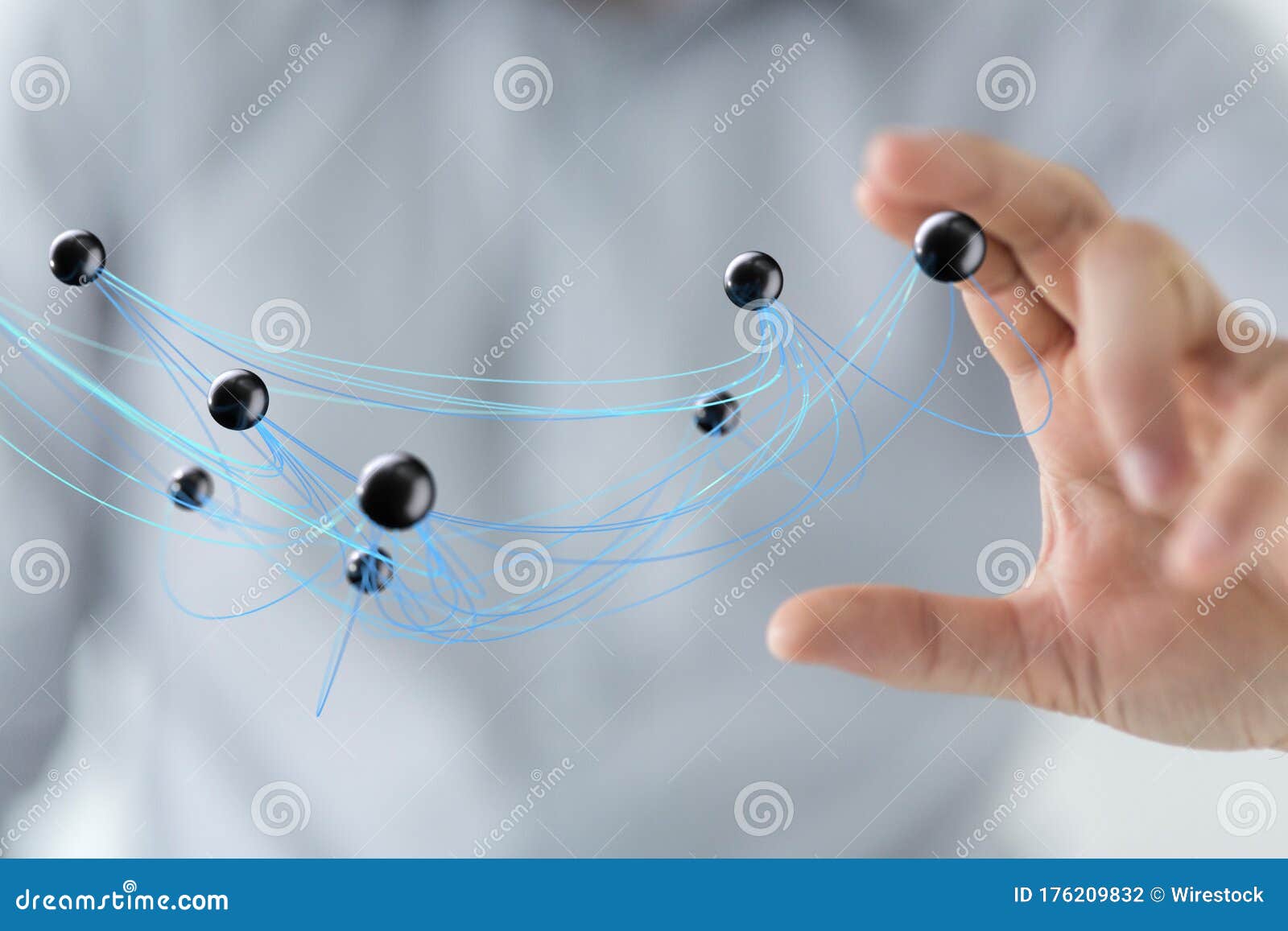 A Human Network Group Abstract 3d Stock Photo - Image of pointing ...
