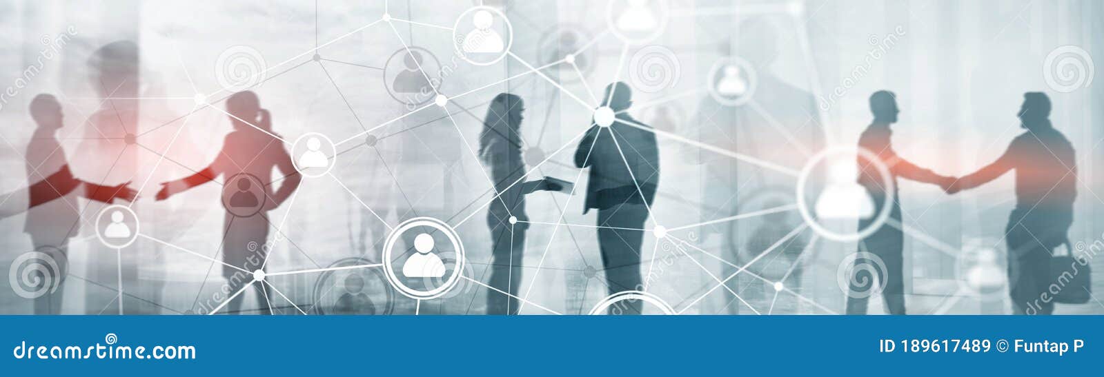 Human Network Map or People Connection. Panoramic Banner 2020. Stock ...