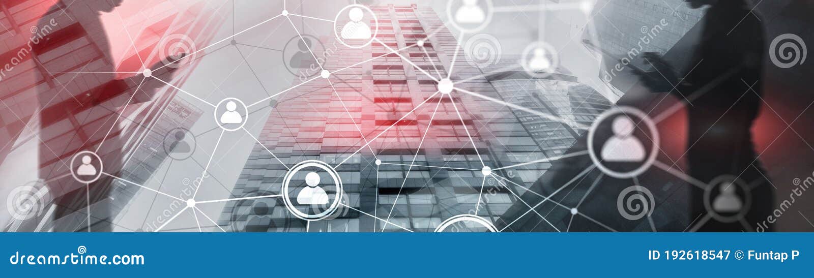 Human Network Map or People Connection. Panoramic Banner 2020. Stock ...